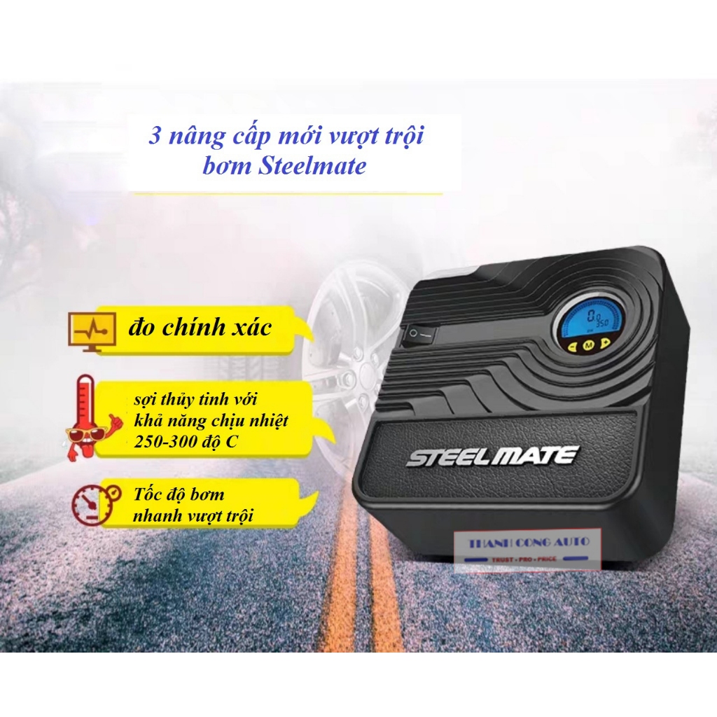 Bơm lốp ô tô STEELMATE P05 tự ngắt chuẩn chính hãng | Shopee Việt Nam