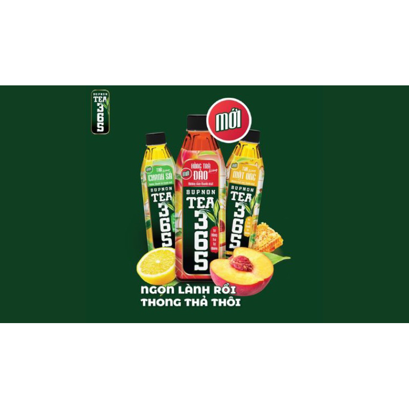 Trà Tea 365 BUPNON Vị Đào, Mật Ông , Chanh Sả 1 Thùng 24 Chai X 500ml ...