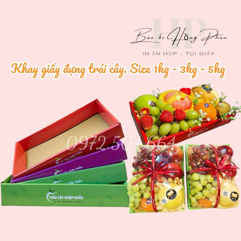 [RẺ VÔ ĐỊCH] Combo 10 Khay giấy đựng trái cây nhập khẩu size 1kg - 3kg - 5kg. | Shopee Việt Nam