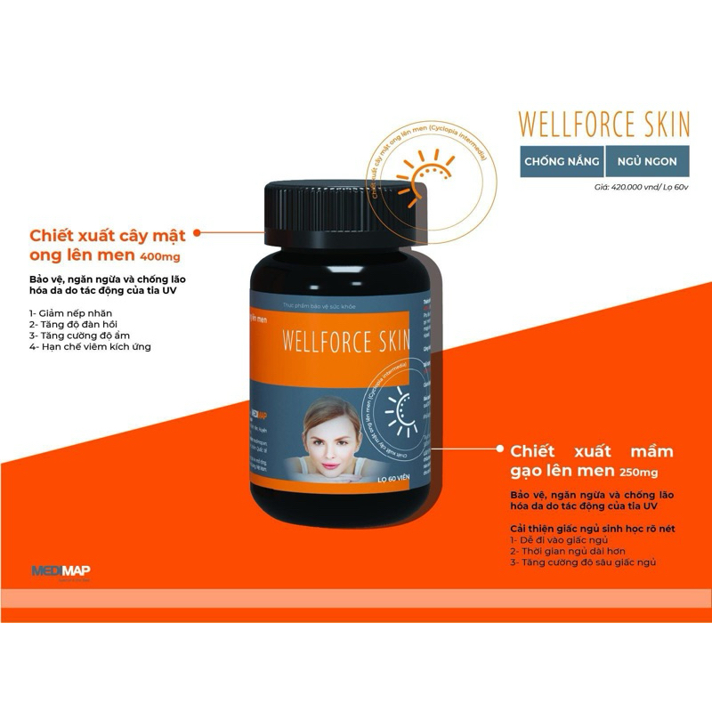 Viên uống chống nắng Wellforce skin lọ 60v | Shopee Việt Nam