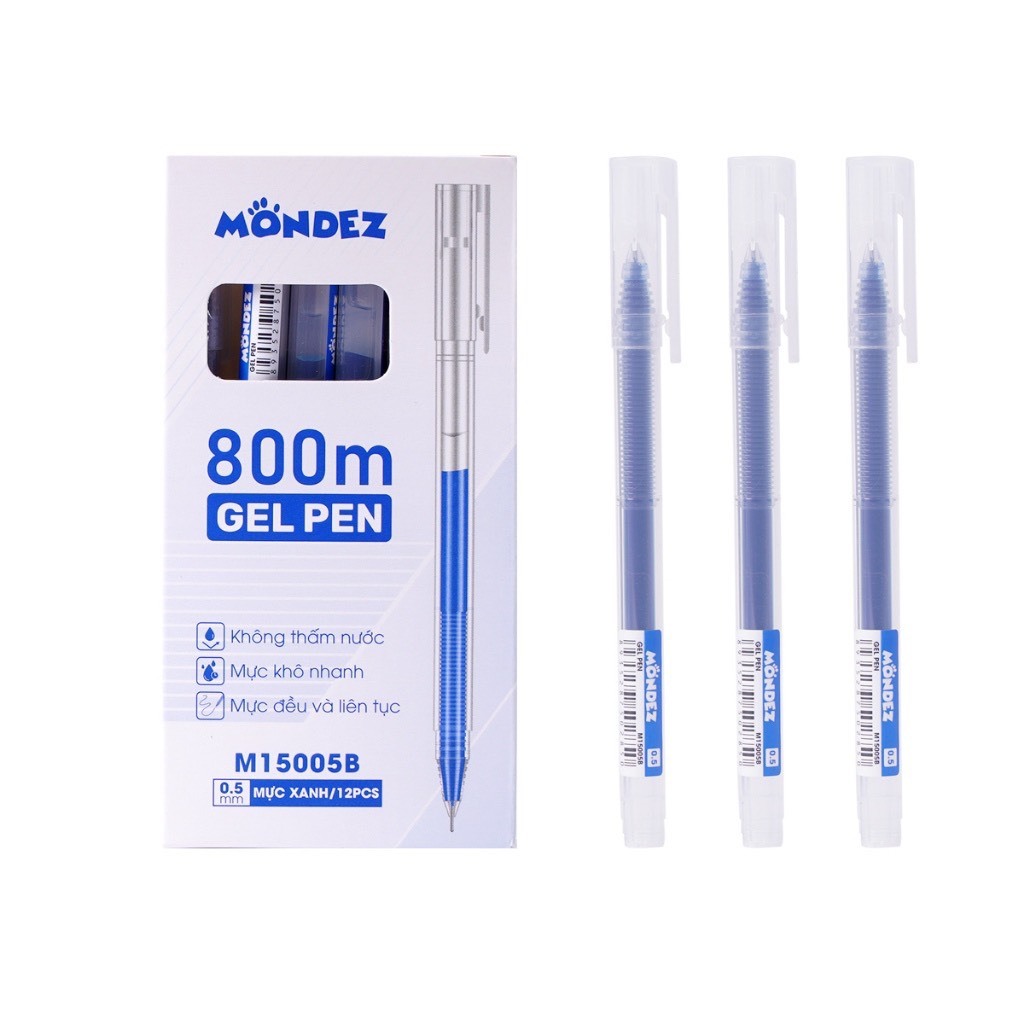 (Combo 5 cây) Bút Gel Mực Nước Ngòi 0.5mm MONDEZ M15005B, 4 Màu Mực ...