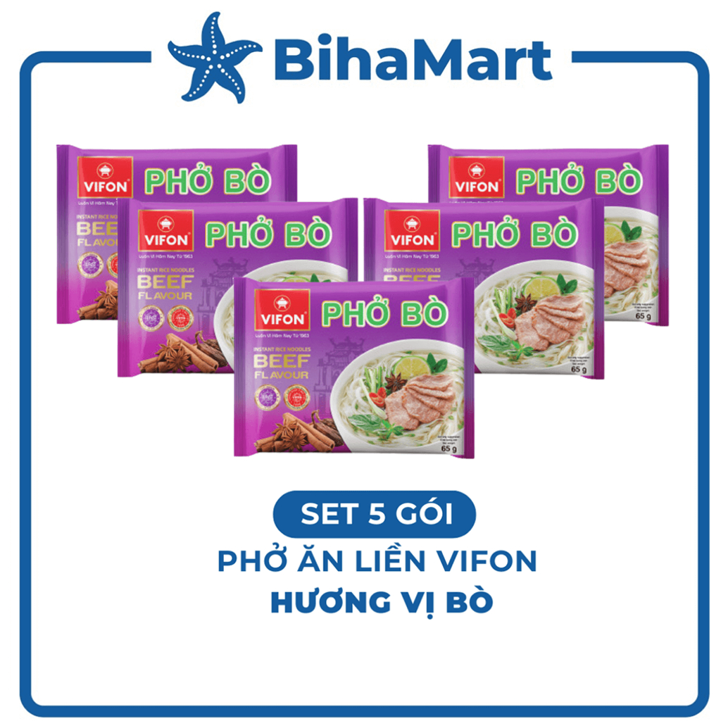 [SET 5 GÓI] - VIFON – Phở Vifon ăn liền hương vị Bò (65g/gói) – Phở ăn ...