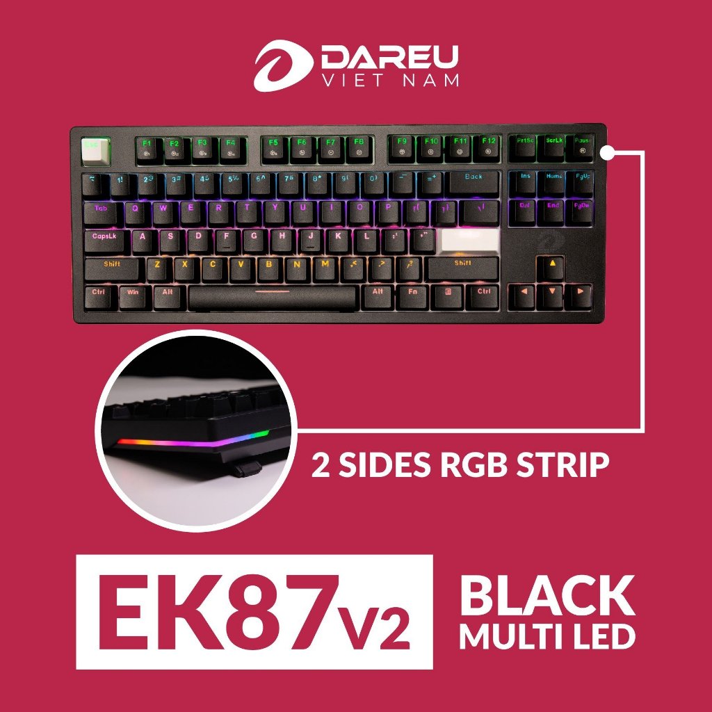 Bàn phím cơ Dareu EK880 RGB 87KEY ( Blue/ Brown/ Red D switch) | Shopee ...