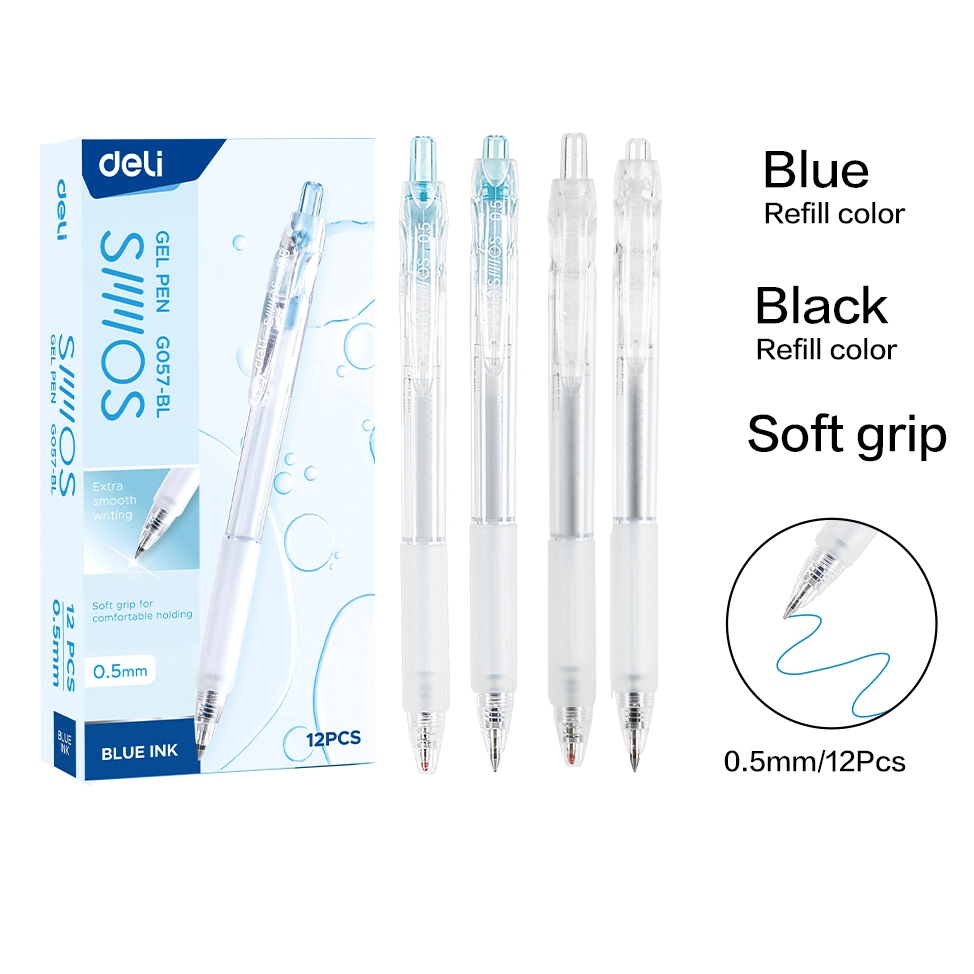[BÁN LẺ] Bút gel Deli EG057 ngòi 0.5mm - mực viết trơn tru (Ruột thay ...