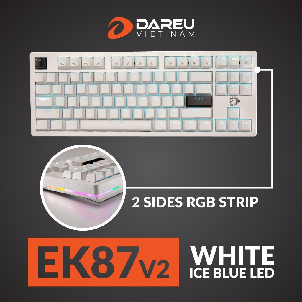 Bàn phím cơ Dareu EK880 RGB 87KEY ( Blue/ Brown/ Red D switch) | Shopee ...