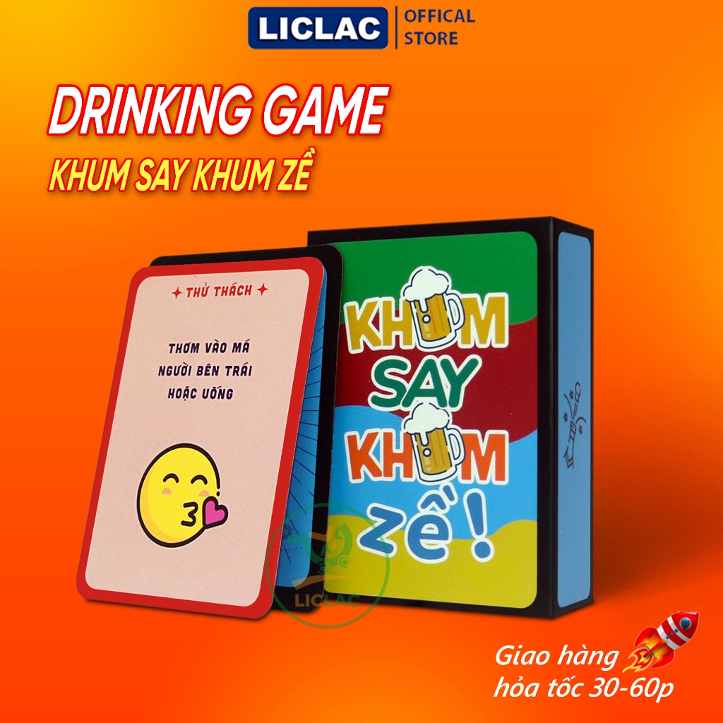 Bộ bài Drinking Game Khum Say Khum Về cho nhóm bạn uống bia rươu, Bài nhậu nốc out quên đường về ...