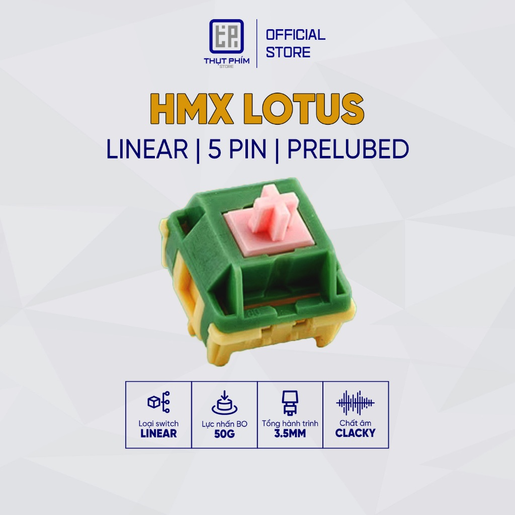 Switch HMX Lotus Linear 5 pin lực nhấn 50g Thụt Phím Store | Shopee Việt Nam