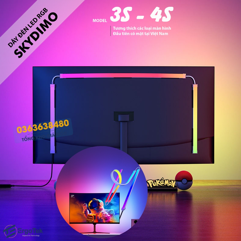 Dây Đèn Led Skydimo 3 Cạnh / 4 Cạnh - Tương Thích HĐH Window / MacOS - Dán Lưng Màn Hình Dùng ...