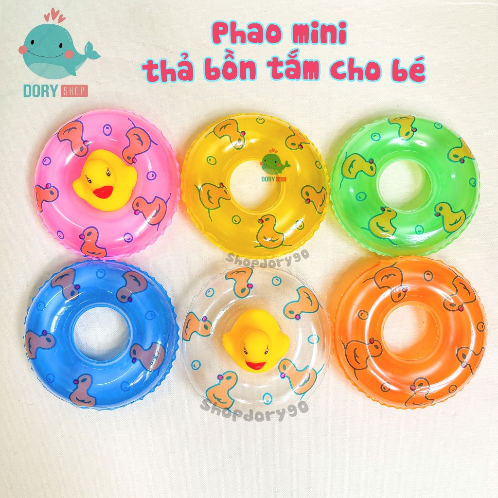 Phao mini và vịt cao su mini - Đồ chơi nhà tắm cho bé, đồ chơi thả bồn ...