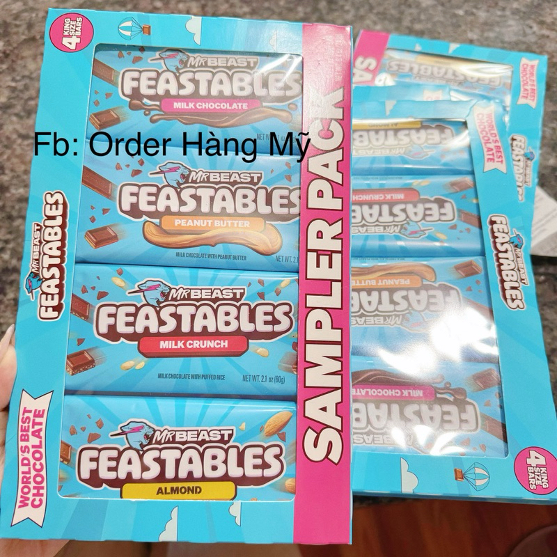 [ Hàng Mỹ ] Combo 4 Thanh Socola MrBeast (60gx4) | Shopee Việt Nam