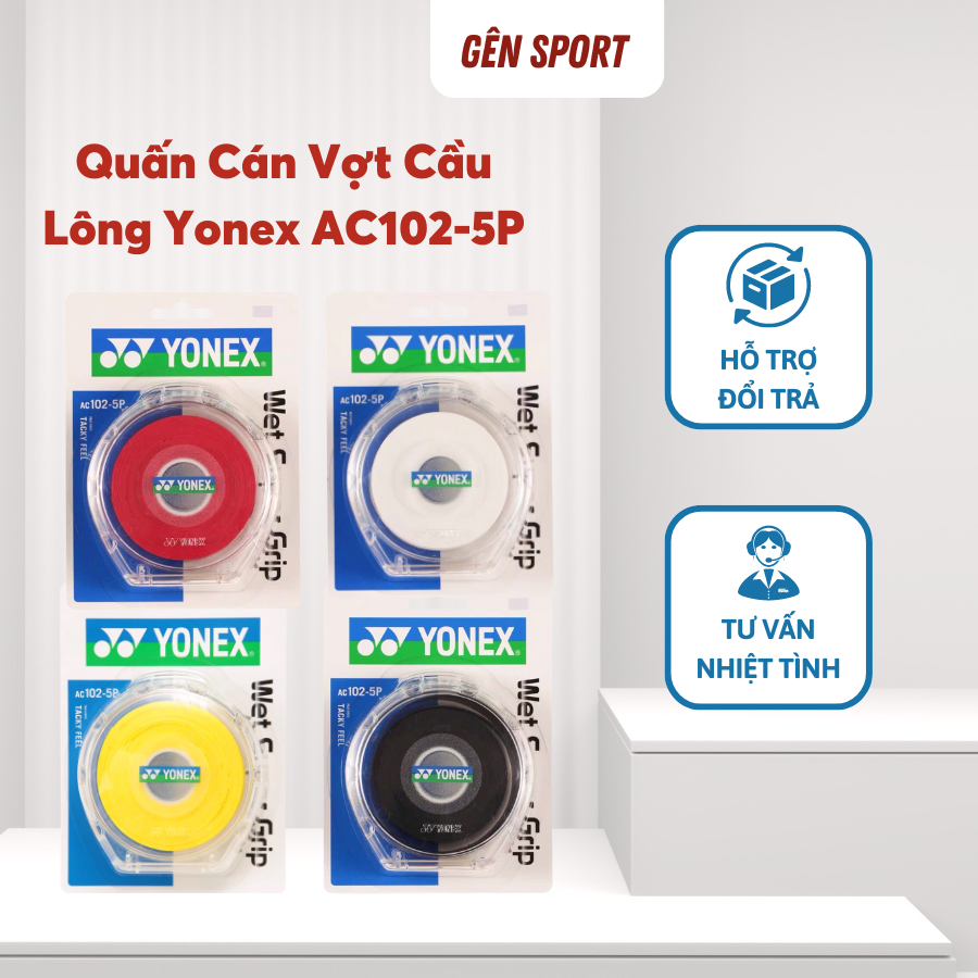 Quấn Cán Vợt Cầu Lông Yonex AC102-5P Chính Hãng Êm Ái Độ Bền Cao Duy Trì Ma Sát Với Tay Tốt ...