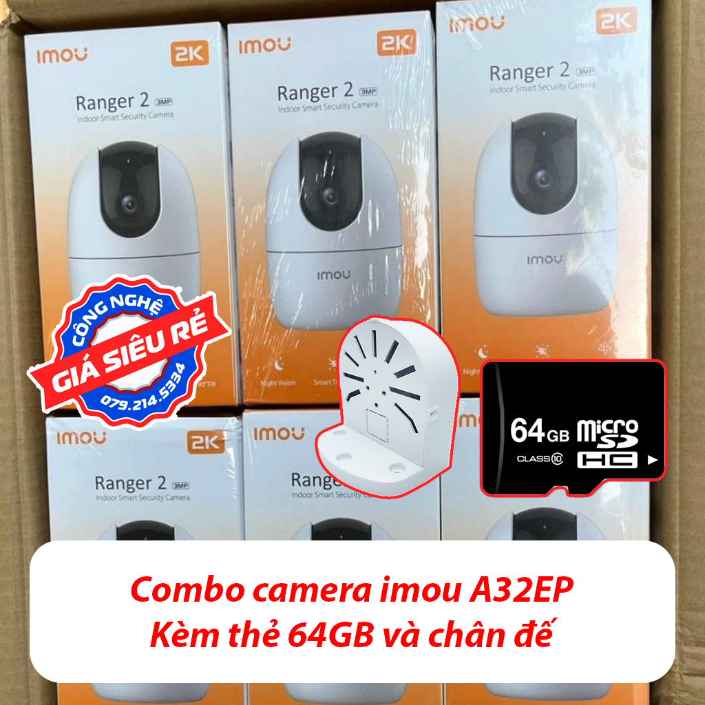 Camera Imou A32EP + C6N + A3W + H3AE - 3MP (Ranger 2 | Có micro, có loa ...