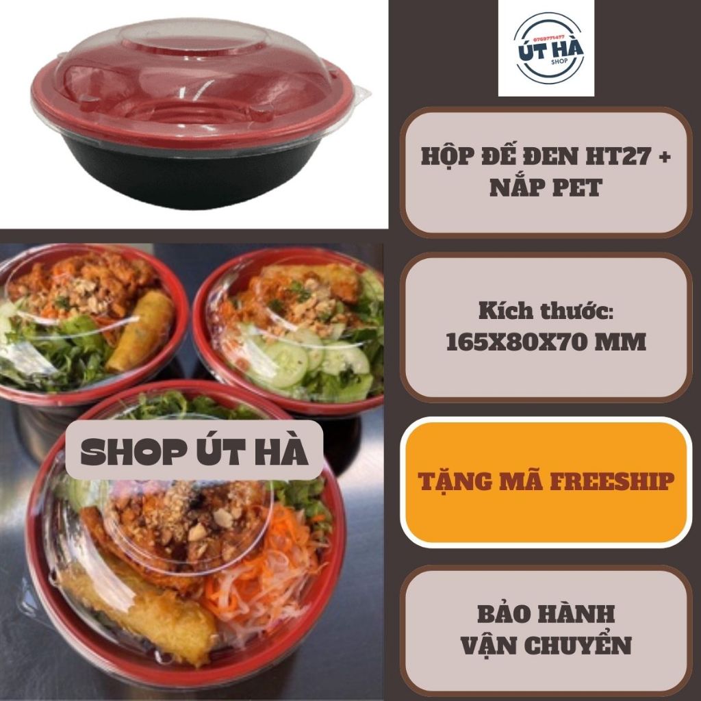 Lốc 50 Hộp nhựa đế đen HT203 HT17 HT12 JB25 HT26 (4 ngăn) jb88 (3 ngăn) JB03 (tam giác) 6, 4, 2 ...