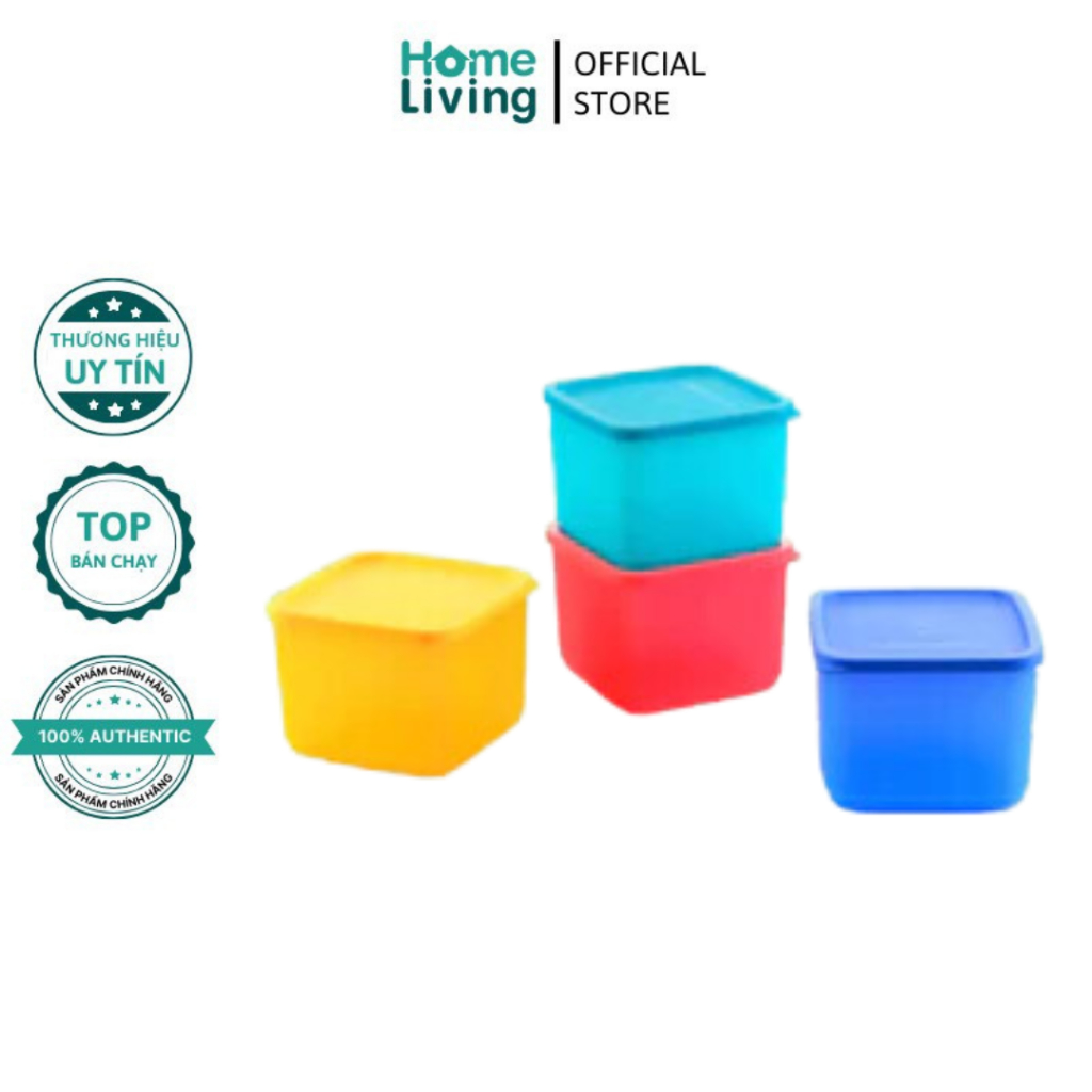 Bộ Trữ Khô & Mát Tupperware Medium Square Round 4 Hộp (Màu mới ...