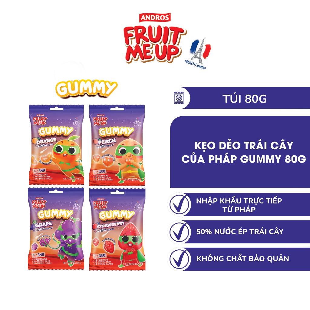 Kẹo Dẻo Trái Cây Gummy 80G (Combo 10 & 20 Túi) - Nhập Khẩu Từ Pháp Của ...