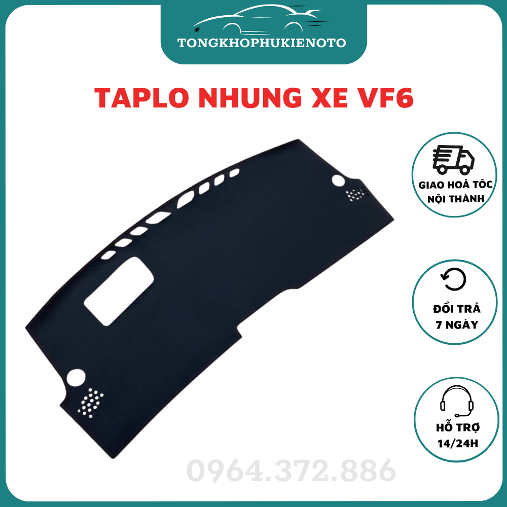 Thảm taplo nhung Vinfast VF6 2023 2024 màu đen, thảm đẹp che nắng hiệu ...