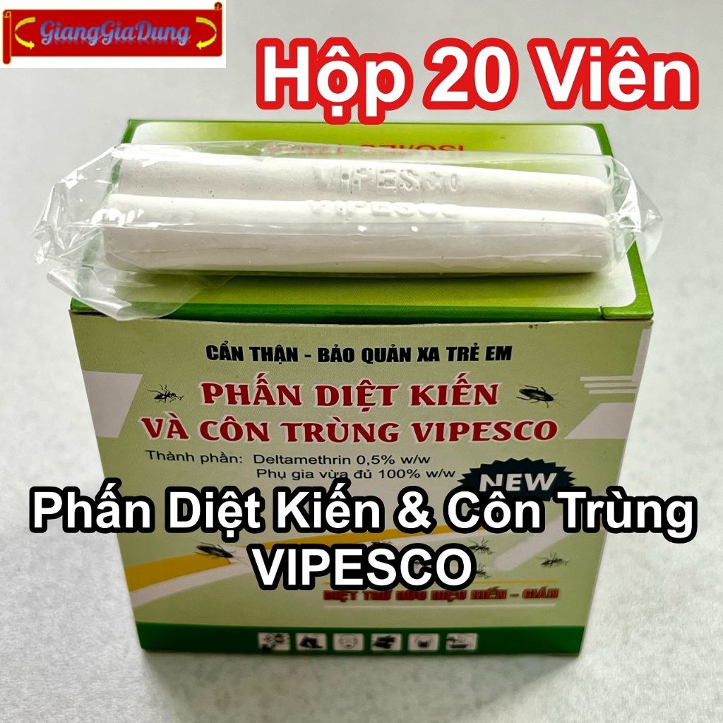 Hộp 20 Viên Phấn Diệt Kiến Gián Và Côn Trùng Cao Cấp VIPESCO Việt Nam | Shopee Việt Nam