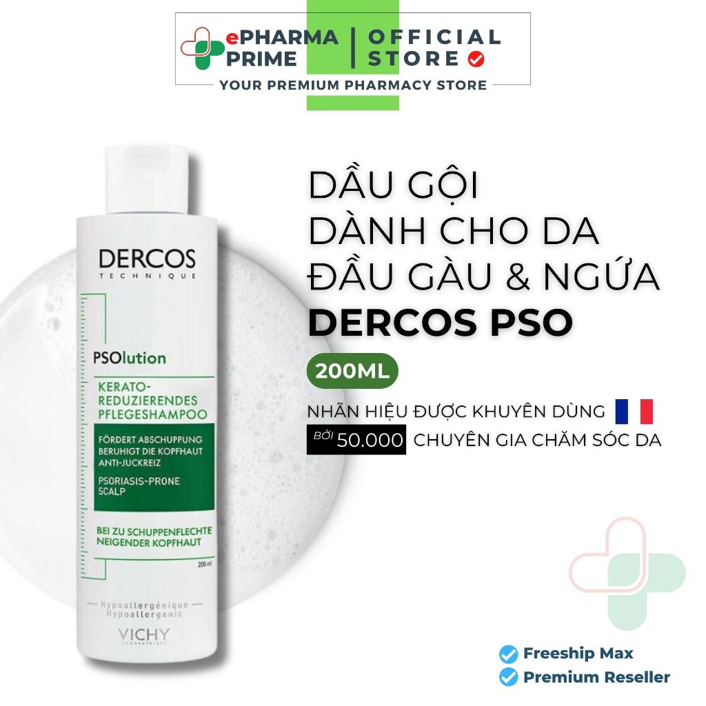 Dầu Gội Vichy Dercos PSOlution Kerato-Reducing Treating Shampoo Cho Da ...