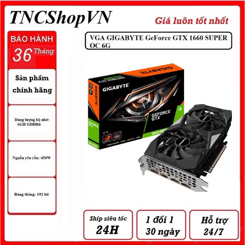 VGA GIGABYTE GeForce GTX 1660 SUPER OC 6G | Shopee Việt Nam