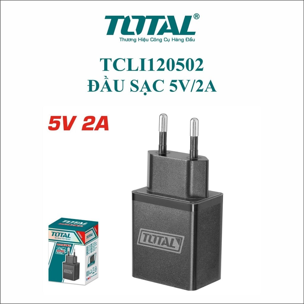 Củ sạc 5V/2A Total TCLI120502 điện áp sạc 220V, tối đa dòng điện sạc 2A ...