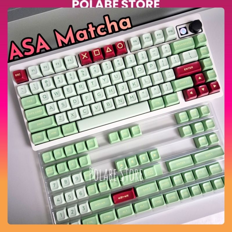 Keycap ASA Matcha profile PBT bàn phím cơ Polabe Store Keycap in sắc ...