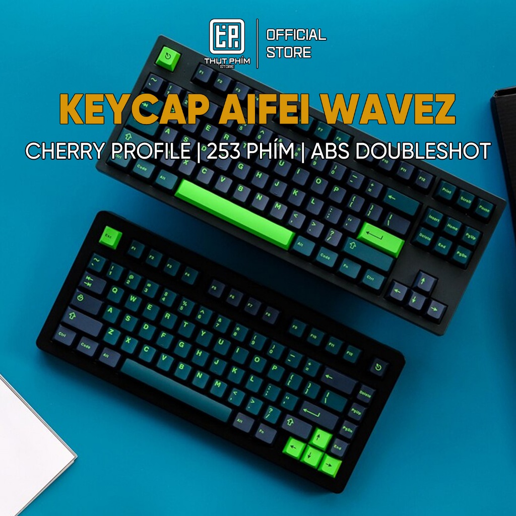 Keycap Aifei Wavez (Cherry profile/253 phím/ABS Doubleshot) – Thụt Phím ...