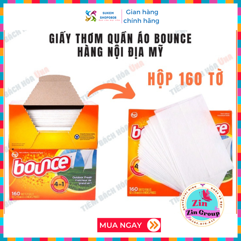 GIẤY BOUNCE 4 IN 1 160 TỜ 1 HỘP XUẤT XỨ U.S.A -( Túi Dùng Thử 10 tờ ) | Shopee Việt Nam