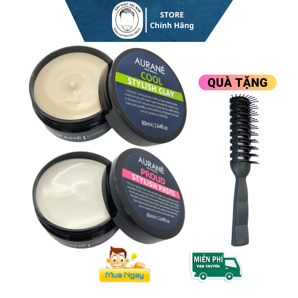 Sáp Vuốt Tóc Nam Aurane Cool Stylish Clay 80ml Tặng Lược | Shopee Việt Nam