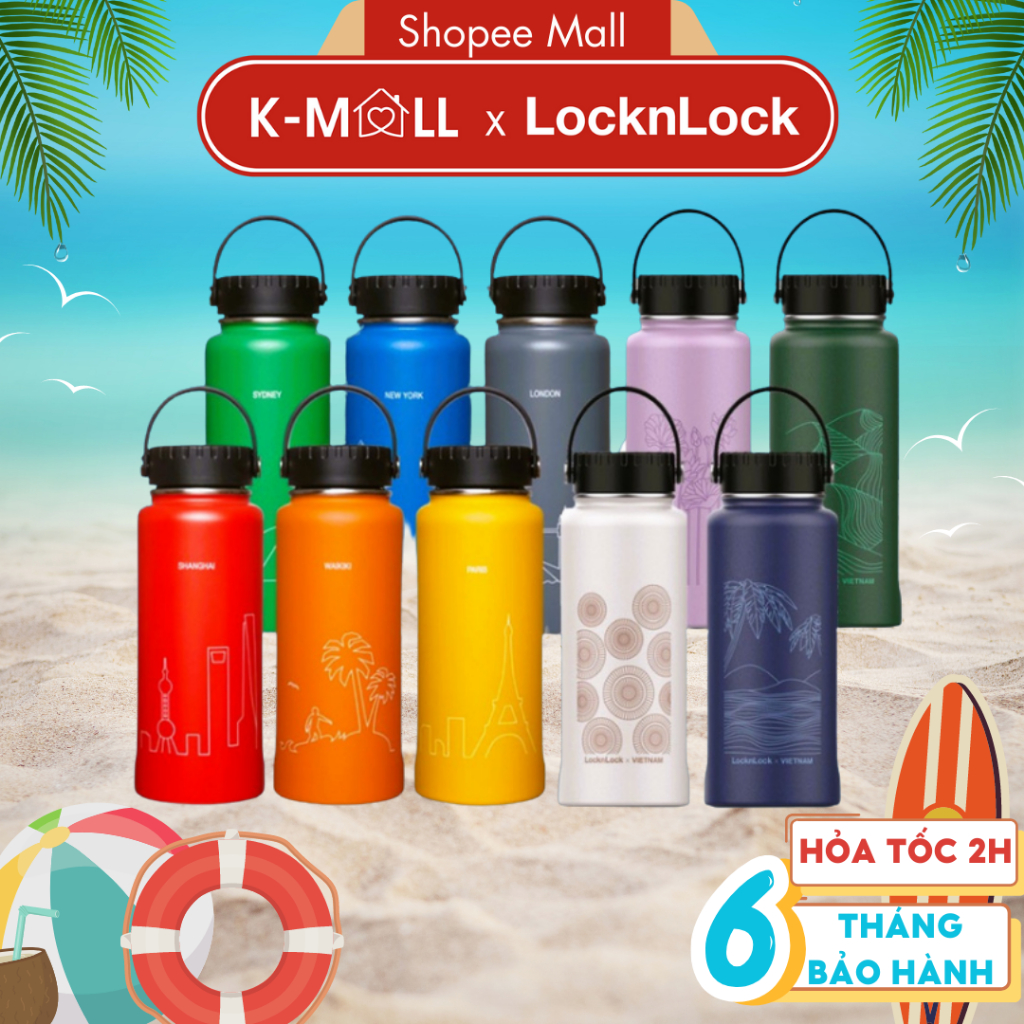 Bình giữ nhiệt LocknLock Riga Tumbler 897ml LHC4160 10 màu có khay lưới ...