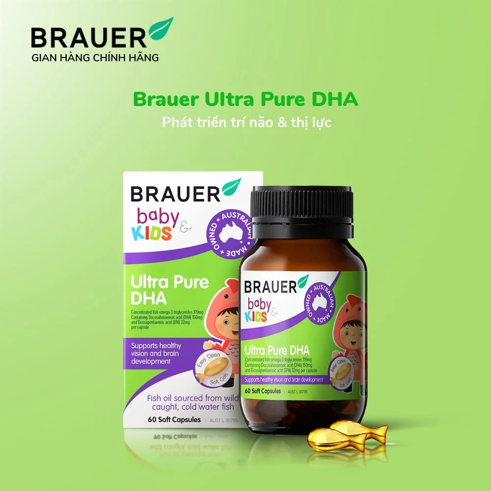 Vitamin Dầu Cá Bổ Sung DHA Cho Bé Brauer Ultra Pure DHA - Giúp Bé Phát ...