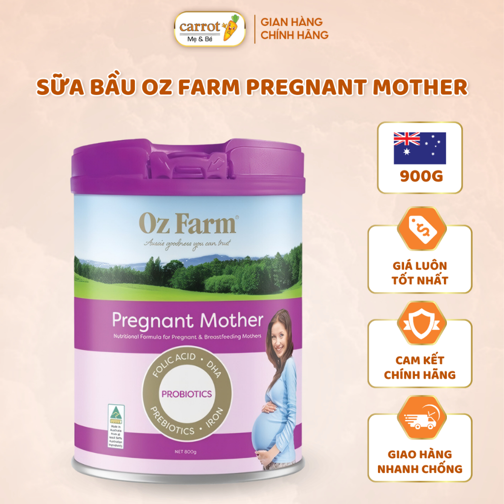 Sữa bầu Oz Farm Pregnant Mother Formula Úc 900gram [DATE 2025], Dành Cho Bà Bầu Và Cho Con Bú ...