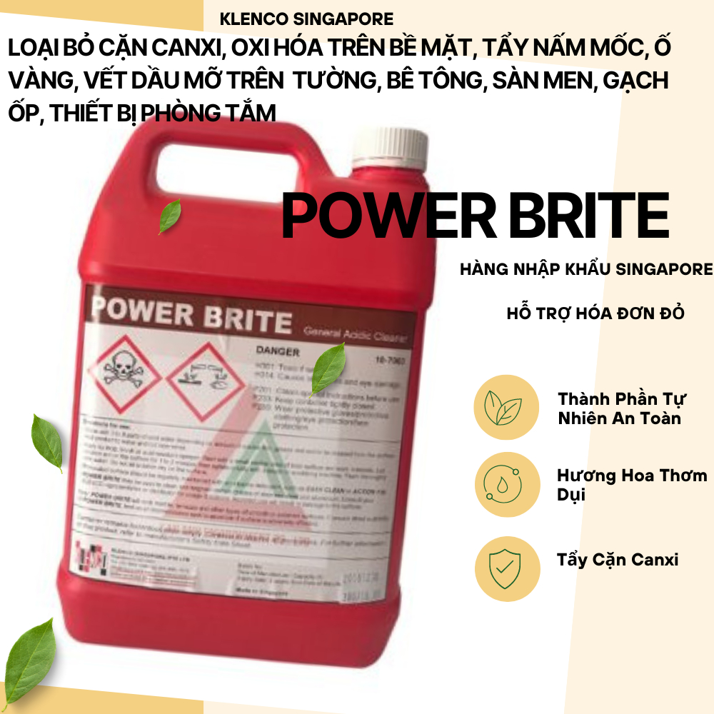 Dung dịch tẩy cặn CANXI, gỉ ố bề mặt Power Brite | Shopee Việt Nam