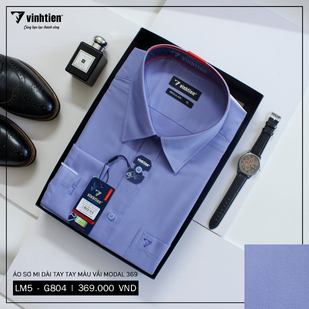 Áo Sơ Mi Dài Tay Màu Modal Regular Fit 369 Vĩnh Tiến - LM5-G804 - Tím khoai môn | Shopee Việt Nam