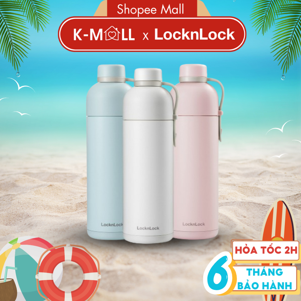 Bình giữ nhiệt LocknLock Belt Bottle LHC4267 490ml 3 Màu có quai xách, thép không rỉ SUS304 - K ...