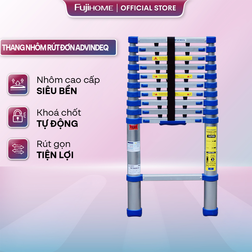 Thang nhôm rút gọn đơn 2.6M - 4.9M Advindeq nhập khẩu, thang rút đa ...