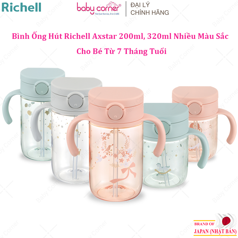 [Chính Hãng] Bình Ống Hút Uống Nước Richell Axstars 200ml, 320ml, 450ml ...