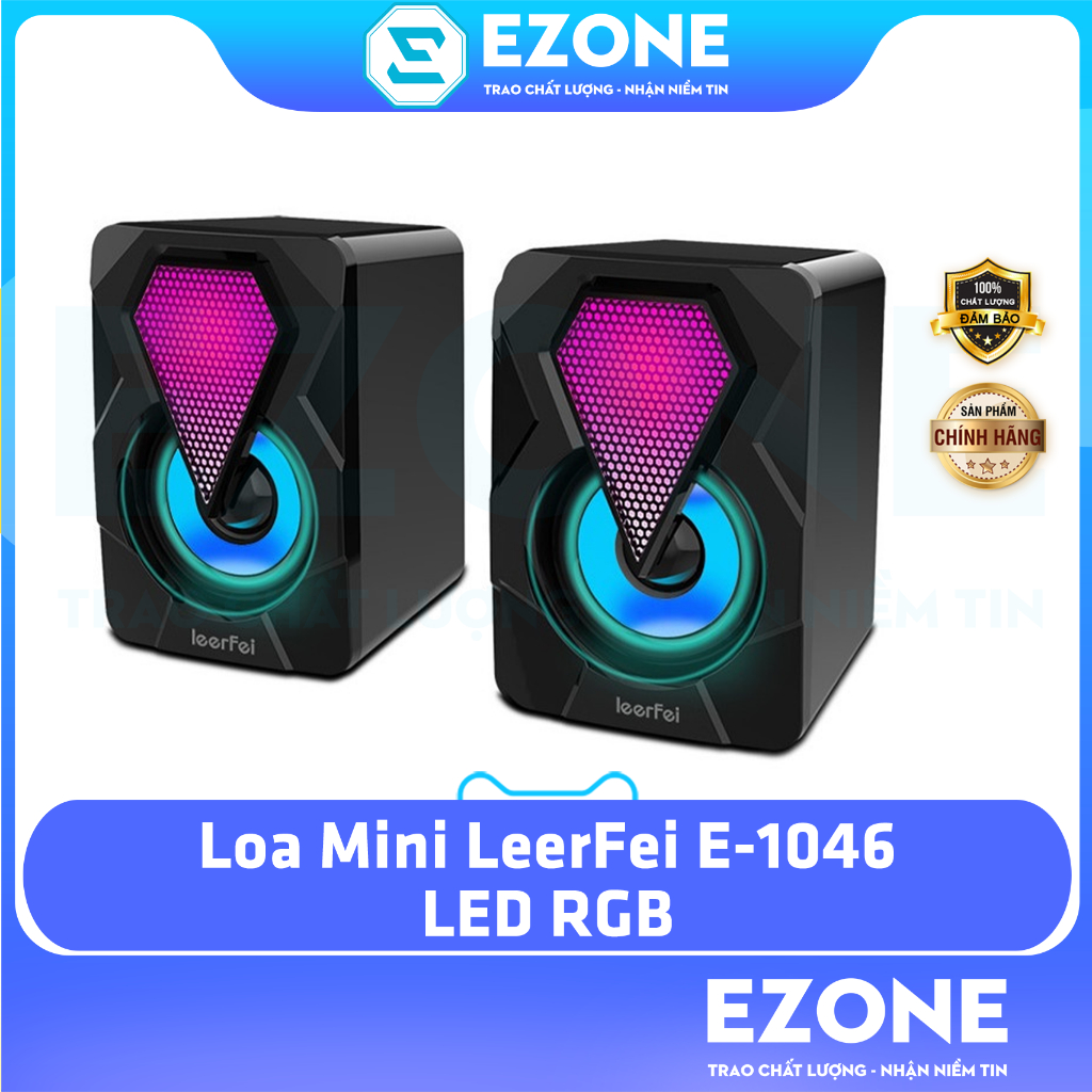 Loa Mini Máy Vi Tính Laptop 2.0 LeerFei E-1046 LED RGB - BẢO HÀNH 6 ...