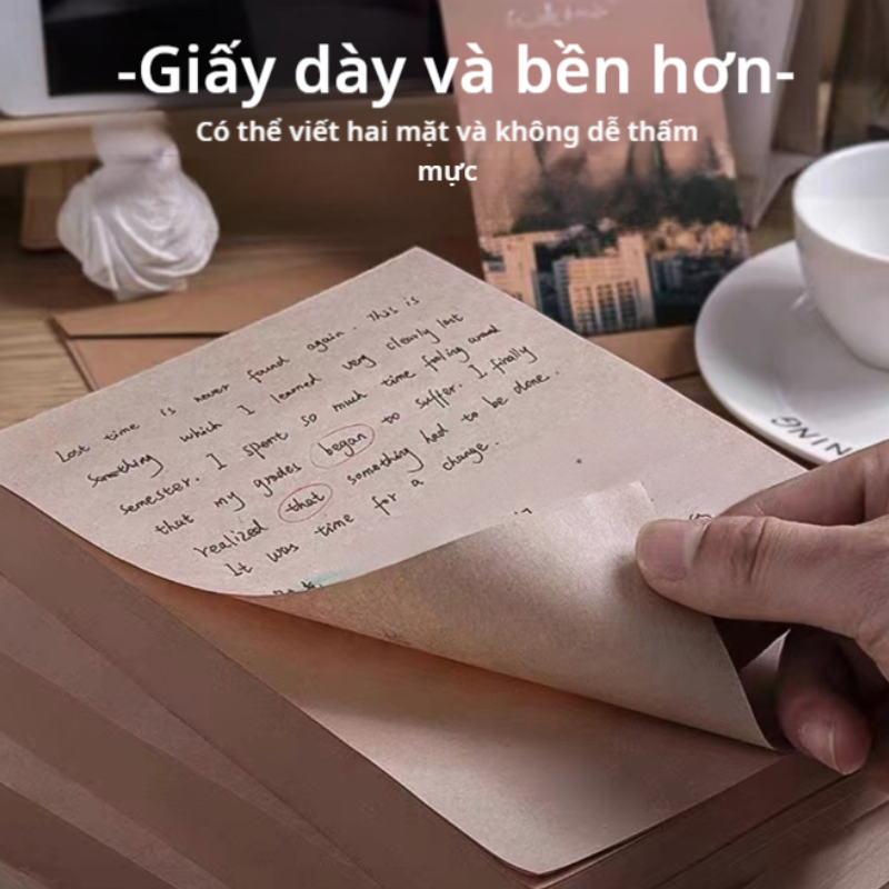 Tập 320 tờ giấy note sổ tay giấy kraft trơn NO52 Set giấy kraft trơn đa ...