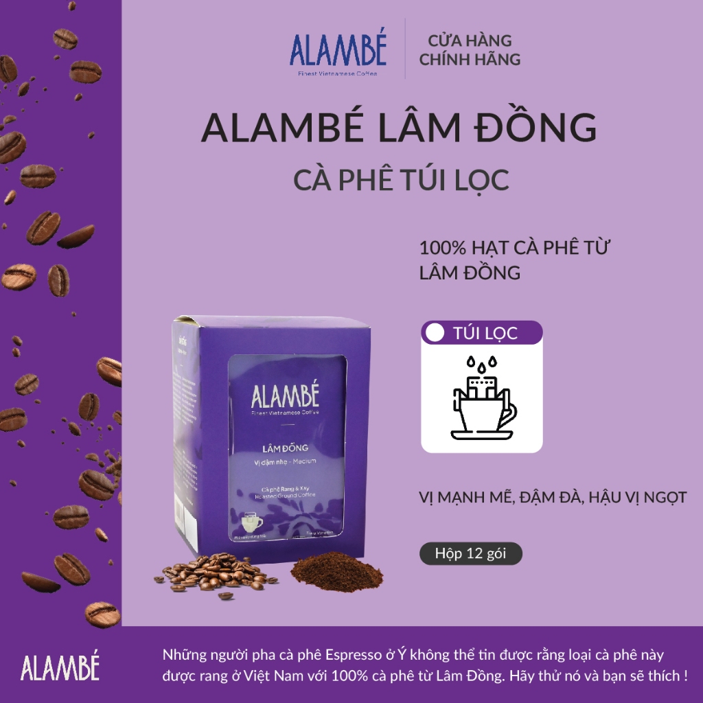 [Alambe' Lâm Đồng]Cà phê phin giấy/ túi lọc Arabica & Robusta, cà phê ...