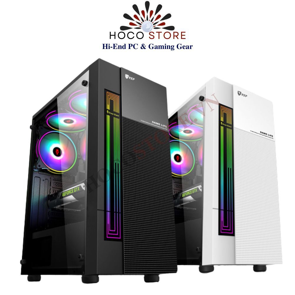 Vỏ Case máy tính VSP Esport Gaming KB08 LED RGB | Hoco Store PC | Shopee Việt Nam