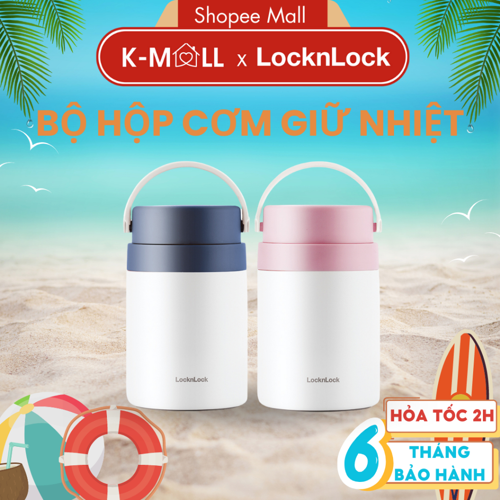 Hộp cơm giữ nhiệt LocknLock Handle Food Jar LHC8042 700ml 2 màu , 2 ...