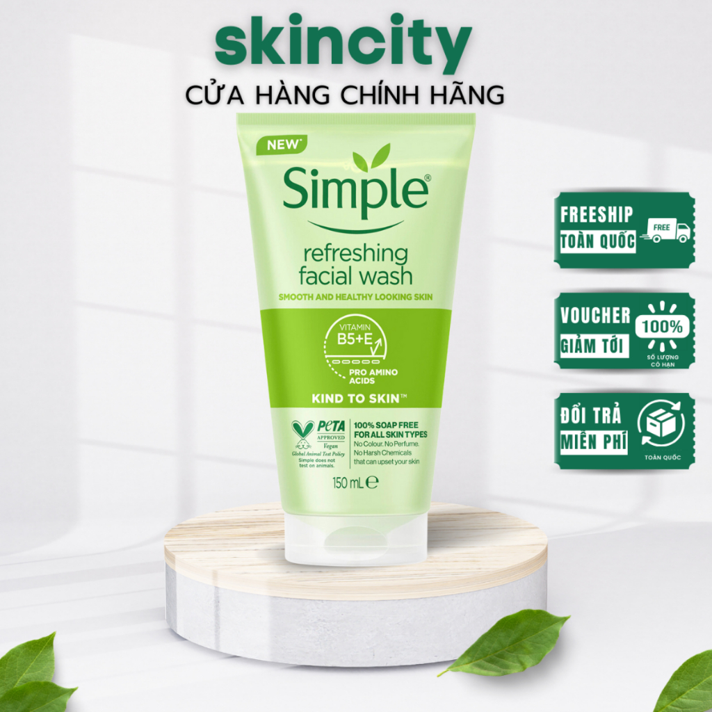 Sữa Rửa Mặt Simple Làm sạch Da Kind To Skin Refreshing Facial Wash Gel ...