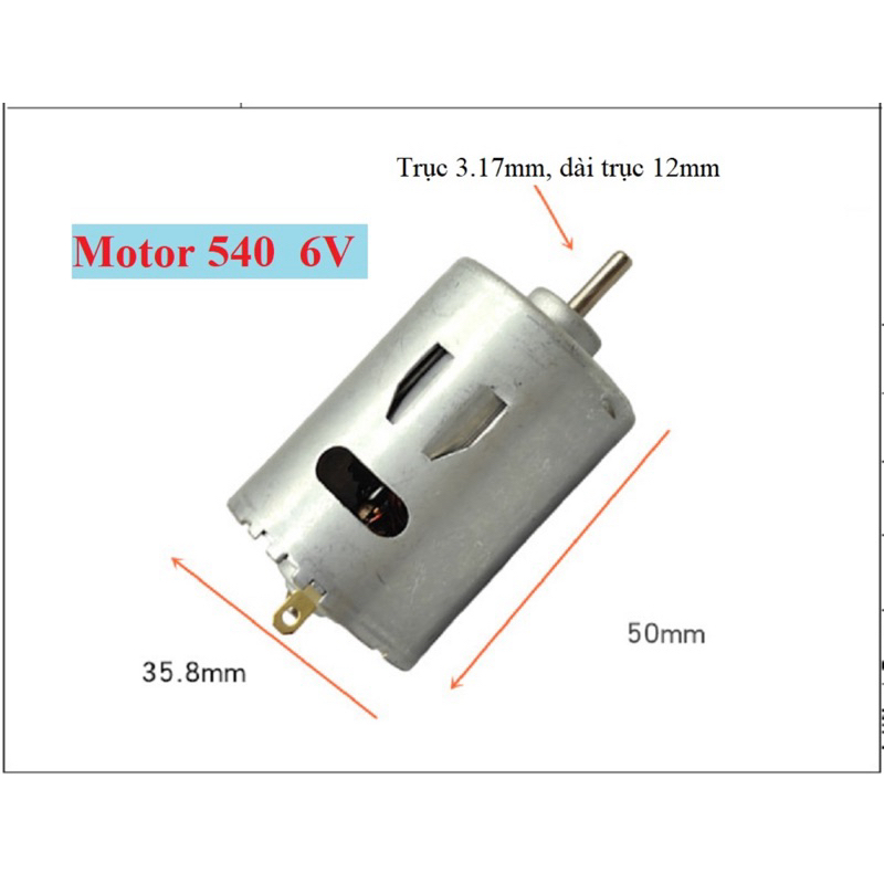 Motor 540 6V tốc độ cao 20.000 vòng/ phút, high torque | Shopee Việt Nam