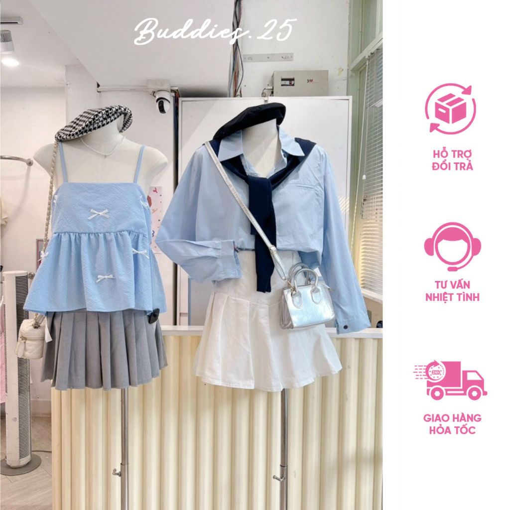 AN931- Áo sơmi trơn kèm dây cột basic | Shopee Việt Nam