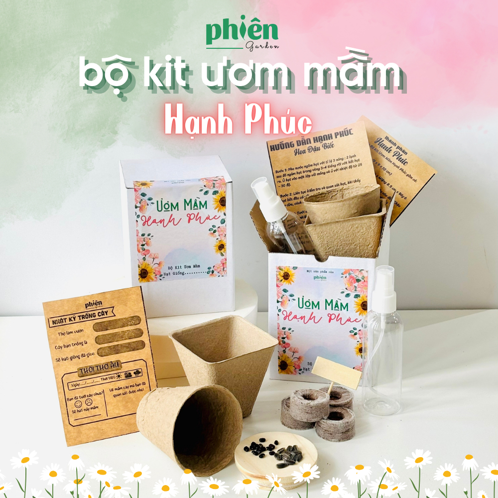 Bộ Kit Trồng Cây Gieo Hạt Ươm Mầm Hạnh Phúc - Hạt Cà Chua Bi, Hoa Hướng ...