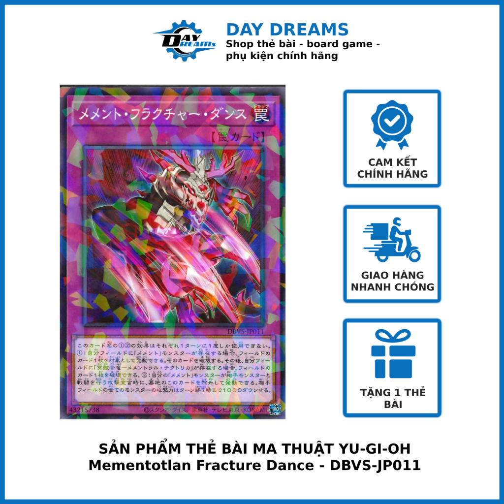 Thẻ bài Yugioh! Mementotlan Fracture Dance - DBVS-JP011 - Common/Normal Parallel Rare | Shopee ...
