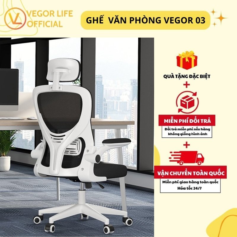 Ghế xoay văn phòng Công thái học xoay 360 độ, ngả 35 độ điều chỉnh đa ...