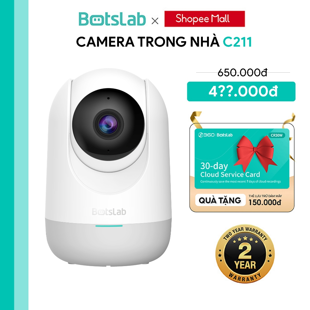 Camera Wifi Trong Nhà Botslab C211 Xoay 360 | Độ Phân Giải 2K | Xoay ...