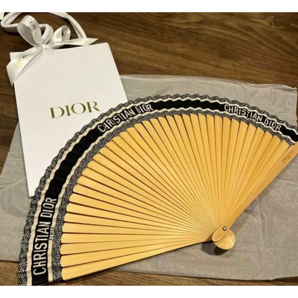 Quạt Cầm Tay DIOR Eventail Dioriviera Folding Fan Navy Black Sensu ...