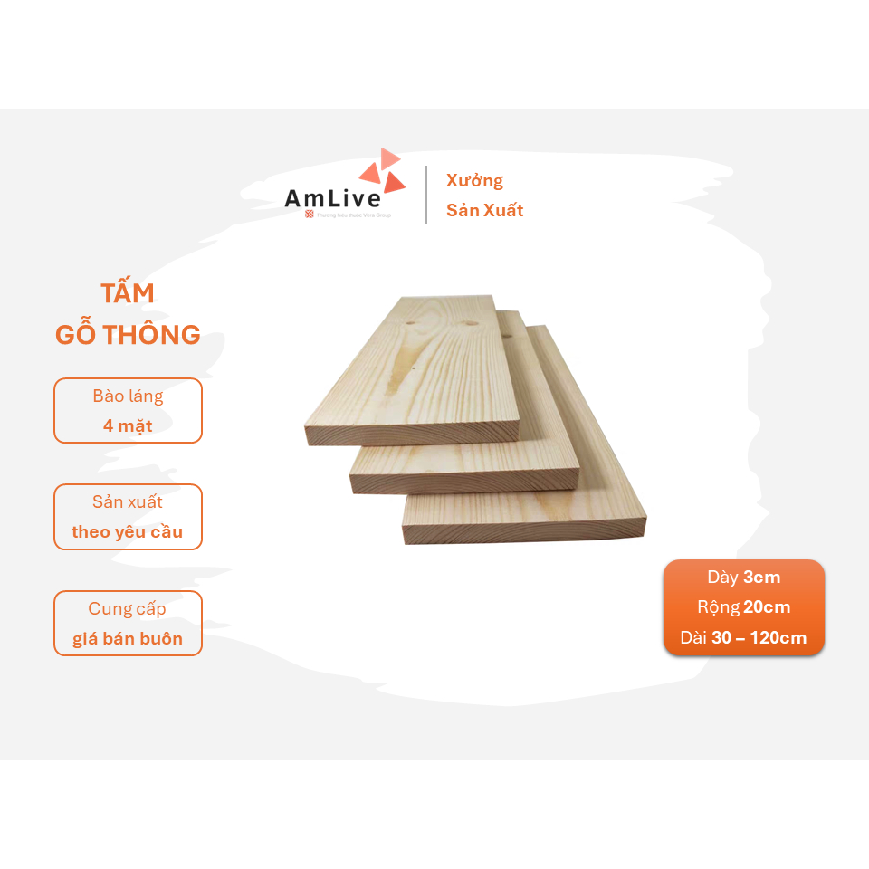 Tấm Gỗ Thông Nguyên Khối dày 3cm, rộng 20cm, dài từ 70cm tới 120cm dùng ...